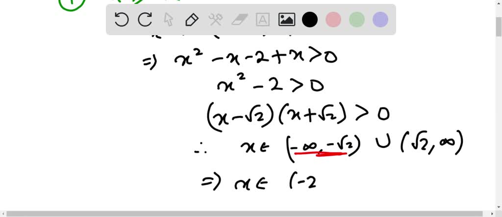 The set of all real numbers x for which x^2-|x+2|+x>0, is (a) (-∞,-2) ∪ ...