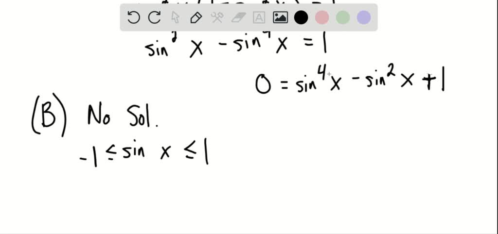 SOLVED:Consider the equation sinx cosx=1 (a) Square both sides and then ...