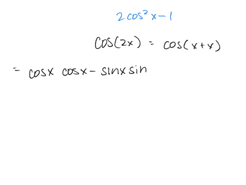 SOLVED:Verify that each equation is an identity. (Hint: cos2 x=cos(x+x ...