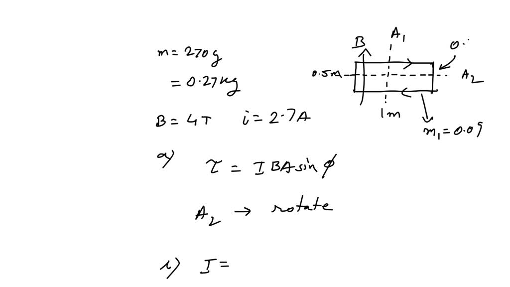 SOLVED:A uniform rectangular coil of total mass 270 g and dimensions 0.500 m ×1.00 m is oriented ...