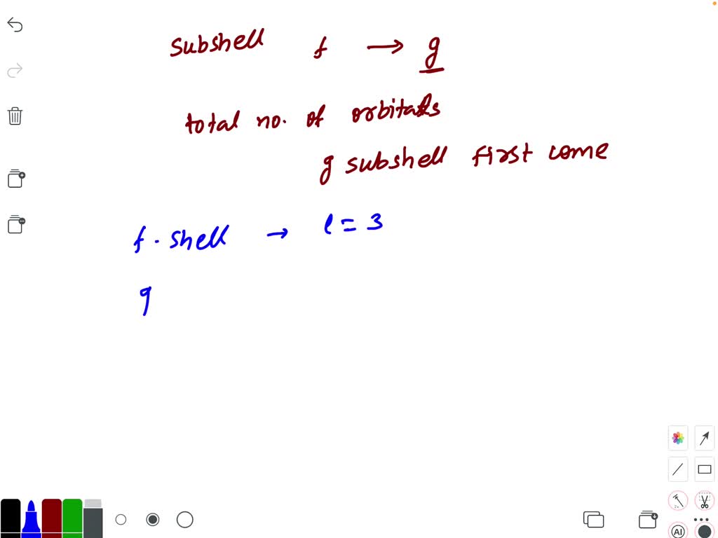 The subshell that arises after f subshell is called g subshell. What is ...