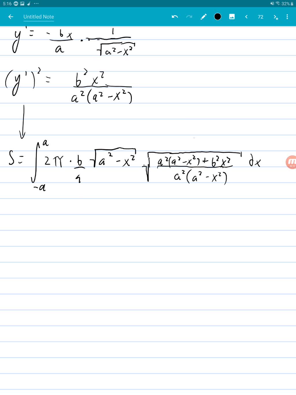 Solved A The Ellipse X 2 A 2 Y 2 B 2 1 A B Is Rotated About