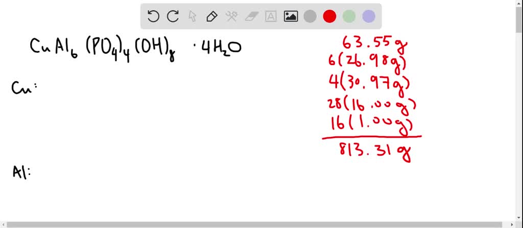 SOLVED:Turquoise has the following chemical formula: CuAl6(PO4)4(OH)8 ...