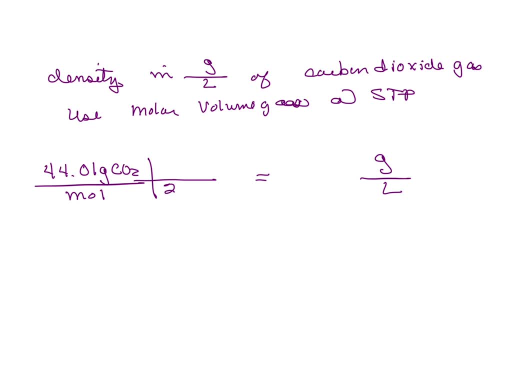 SOLVED: Use the molar volume of a gas at STP to calculate the density ...