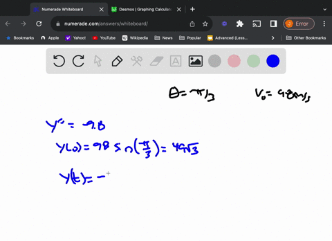 ⏩SOLVED:Ignore air resistance. An object is launched at angle θ=π/ 3 ...