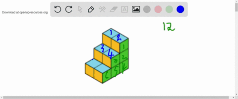 Twelve cubes are stacked to make this figure. a. What is its surface ...