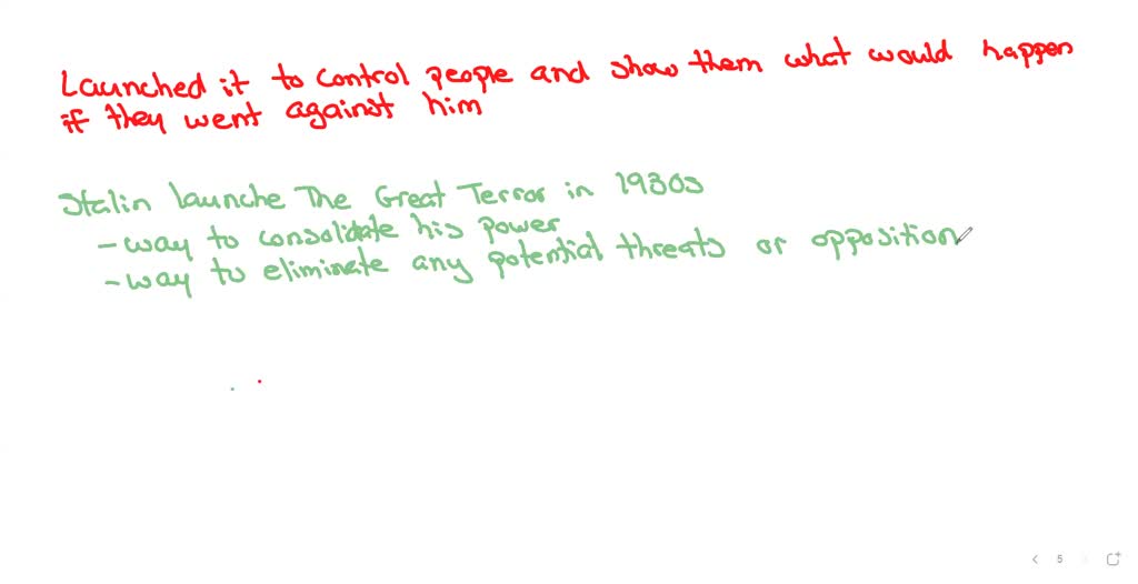 SOLVED: Why did Stalin carry out the Terror that culminated in 1937 ...