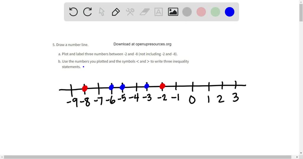 SOLVED:Draw a number line. a. Plot and label three numbers between -2 ...