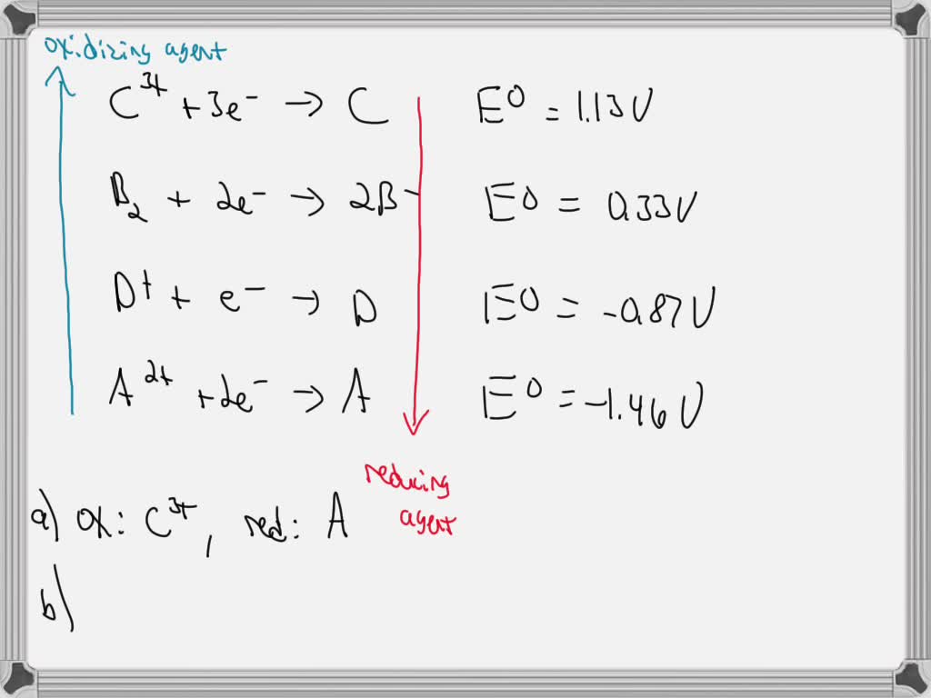SOLVED:The table here shows the standard reduction potentials of ...
