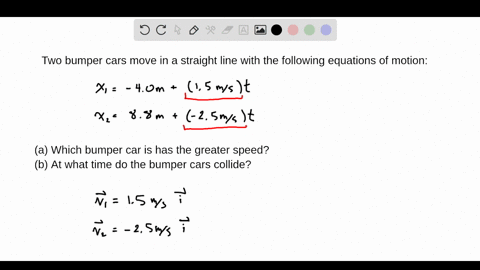 SOLVED:Think & Calculate Two bumper cars move in a straight line with ...