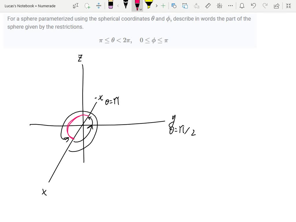 SOLVED:For a sphere parameterized using the spherical coordinates θand ...
