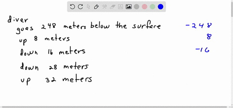 Solve. See Example 22. Suppose a deep-sea diver dives from the surface ...