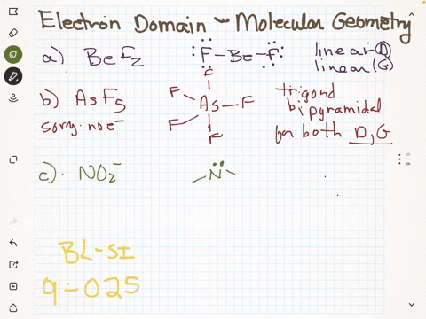 ⏩SOLVED:Give the electron-domain and molecular geometries for the ...