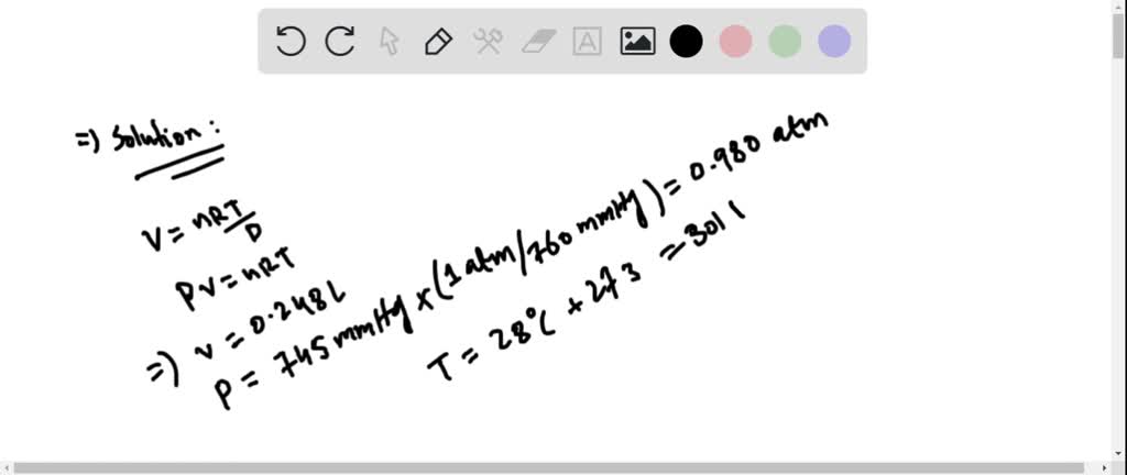 SOLVED:An experiment shows that a 248-mL gas sample has a mass of 0.433 g at a pressure of 745 ...