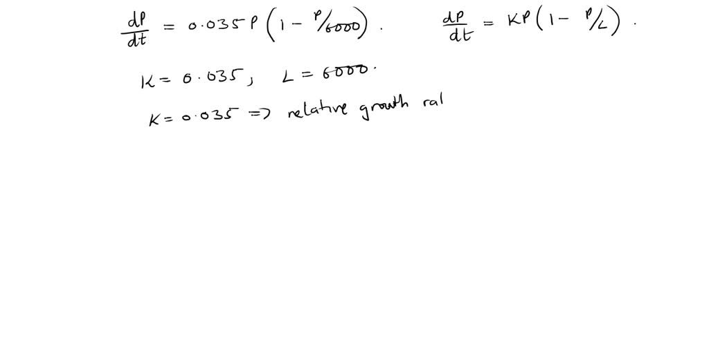 SOLVED:For the logistic differential equations. (a) Give values for k ...