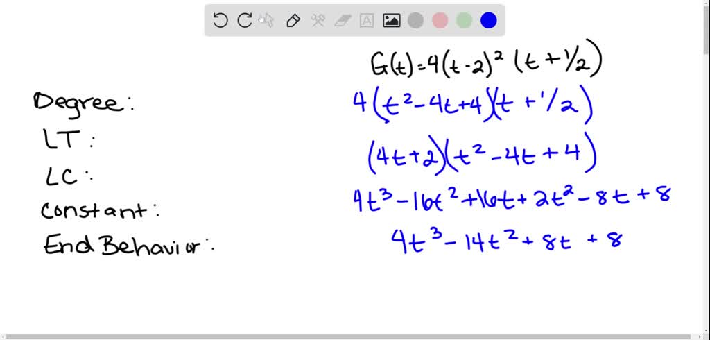 SOLVED:Find the degree, the leading term, the leading coefficient, the ...
