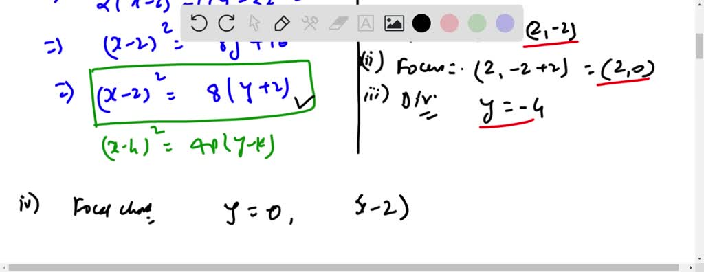 SOLVED:Find the vertex, focus, and directrix for the parabolas defined by the equations given ...