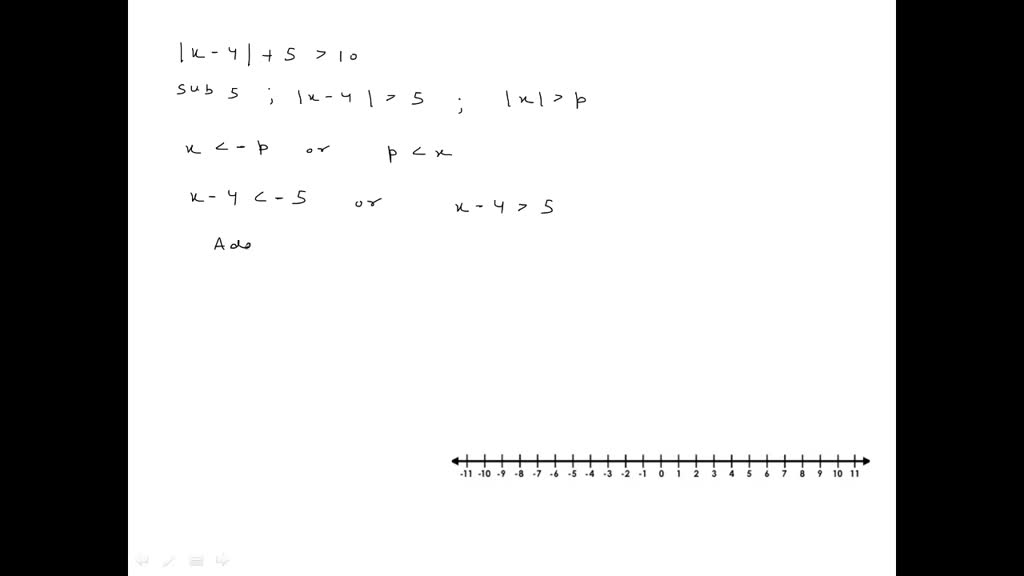 Solvedsolve And Graph Write The Answer Using Both Set Builder Notation And Interval Notation