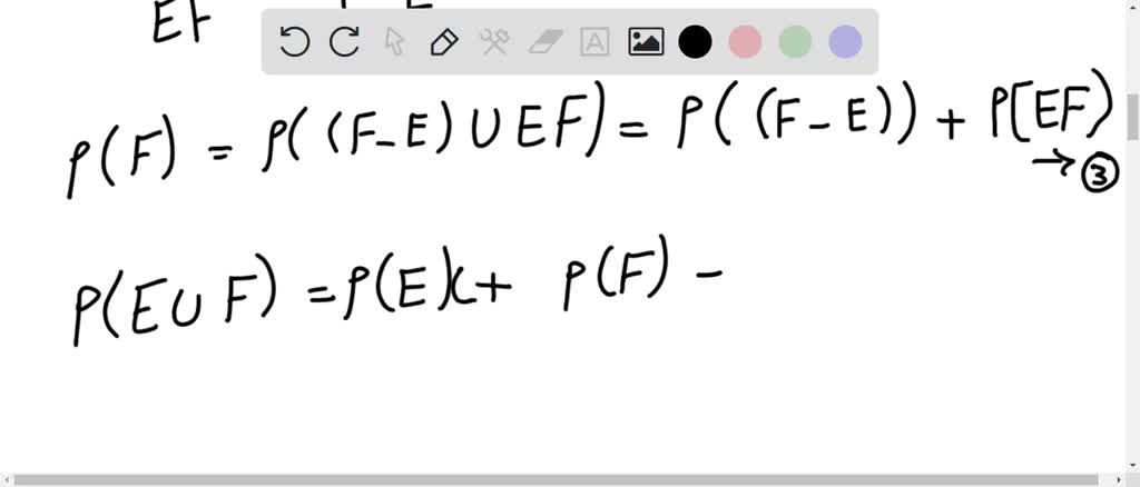SOLVED:Use Exercise 15 to show that P(E ∪F)=P(E)+P(F)-P(E F).