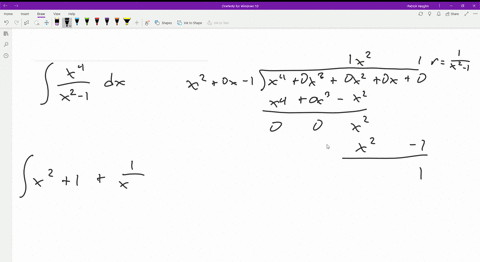 SOLVED:Perform long division on the integrand, write the proper ...