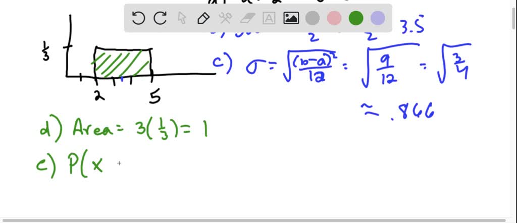 SOLVED:A uniform distribution is defined over the interval from 2 to 5 ...