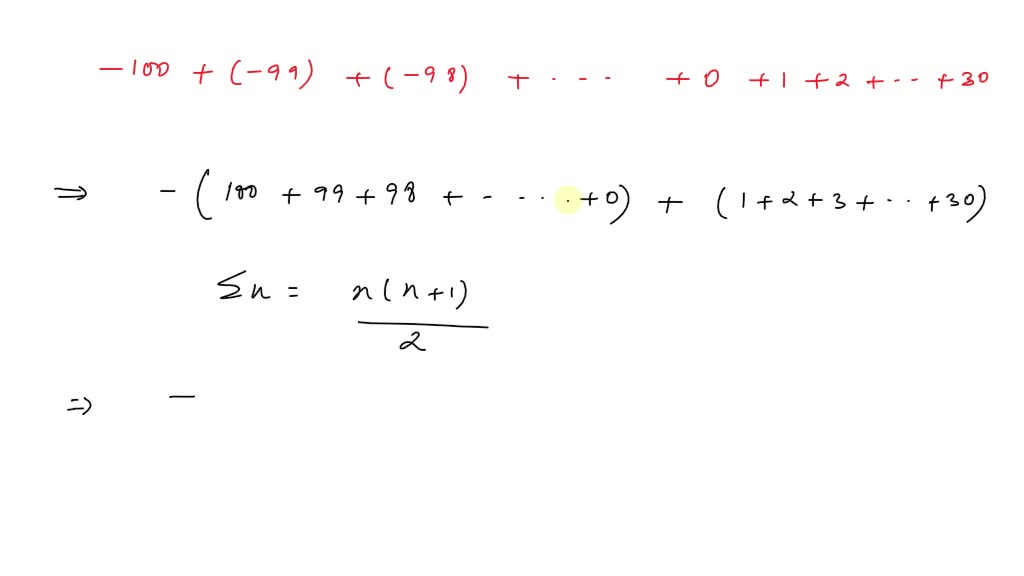 SOLVED Find The Sum Of The Finite Arithmetic Sequence Sum Of The