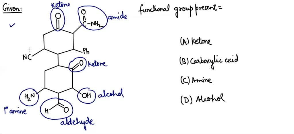 SOLVED: Which functional group is present in the above compound? (A ...
