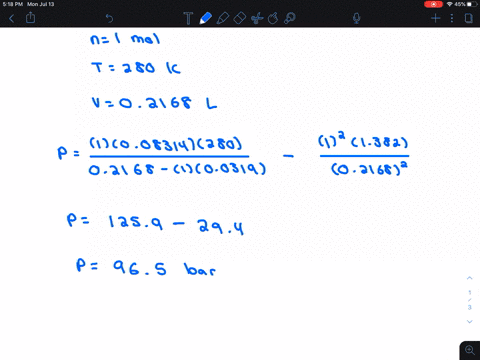 P V T data may be taken by the following procedure. A mass m of a ...