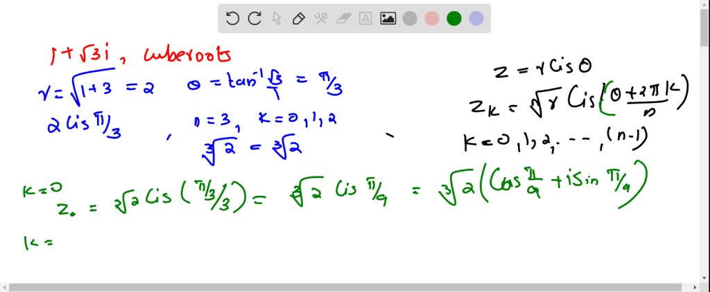 SOLVED:For each of the following, (a) find all cube roots of each complex number. Write answers ...
