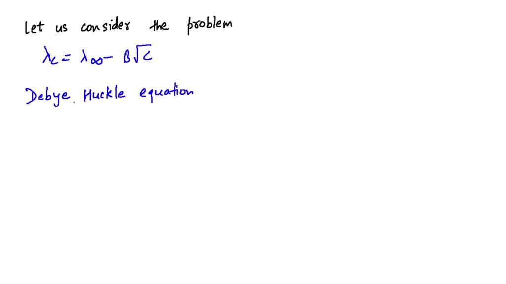 The equivalent conductance of NaCl at concentration C and at infinite ...