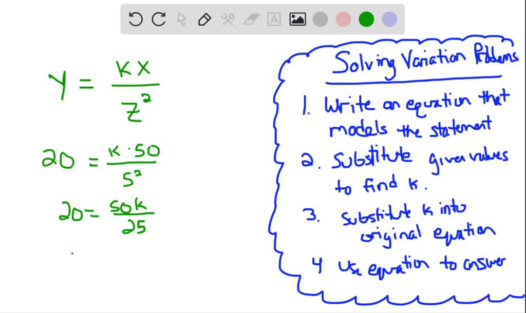 ⏩SOLVED:Use the four-step procedure for solving variation problems ...