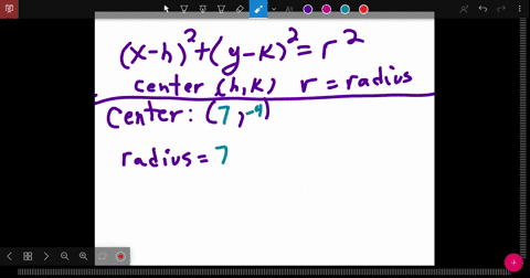 SOLVED:Write the standard form of the equation of the circle with the ...