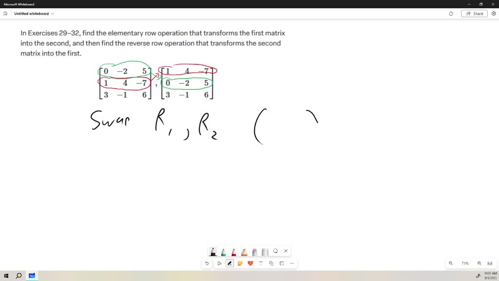 SOLVED:In Exercises 29–32, find the elementary row operation that ...