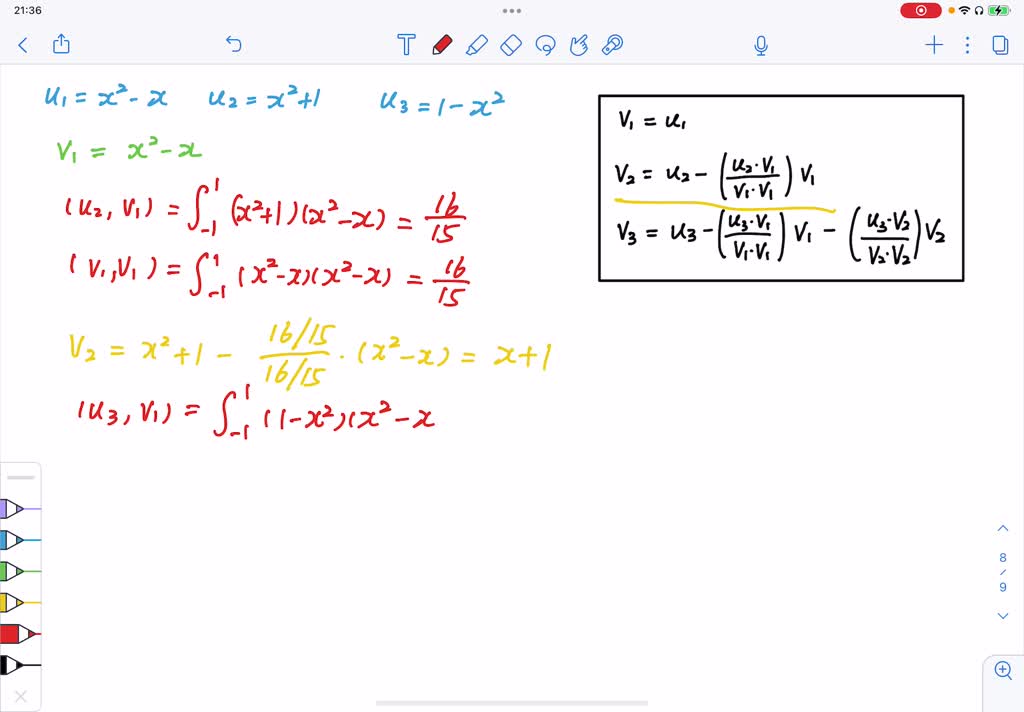 SOLVED:An inner product defined on the vector space P2 of all ...