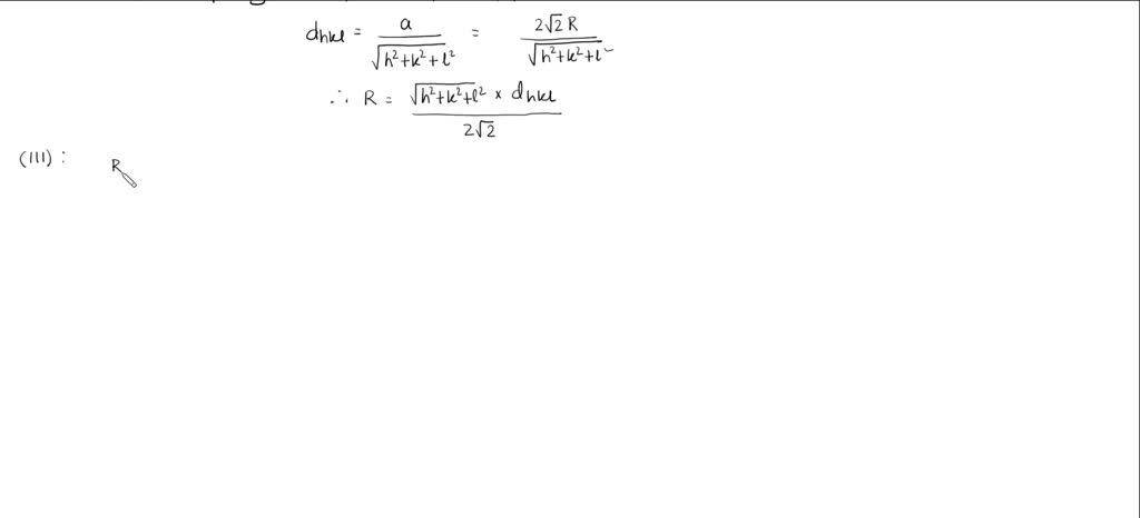 The Following Table Lists Diffraction Angles For The First Four Peaks First Order Of The X Ray