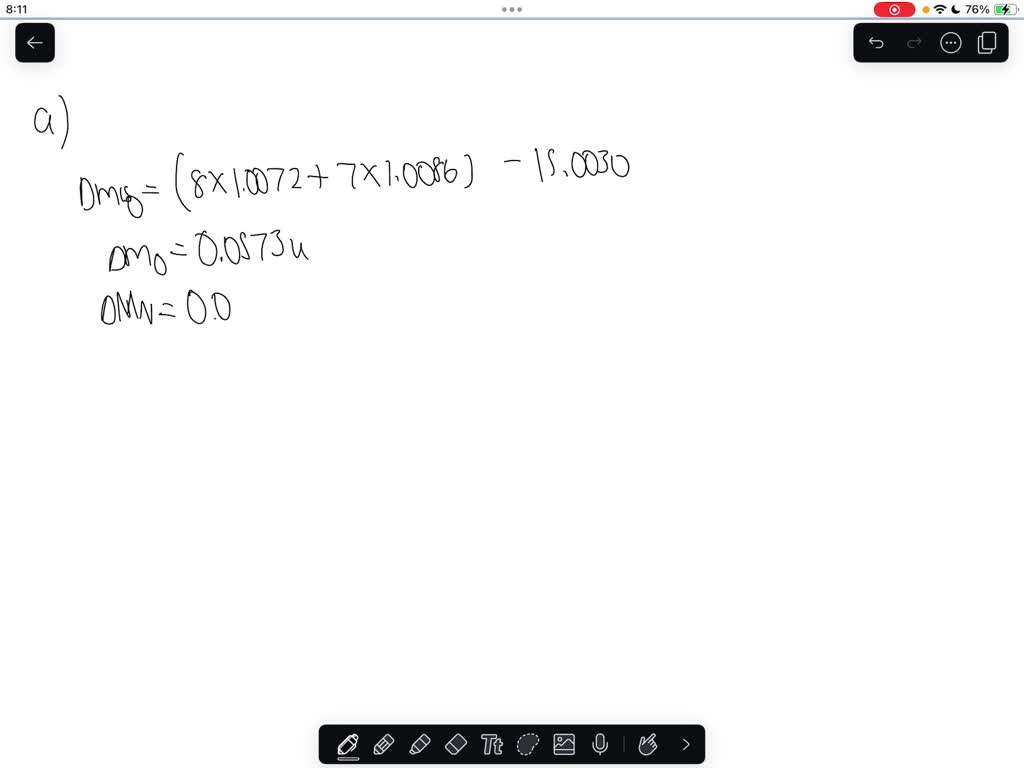 SOLVED: (a) From the known masses of ^15 O and ^15 N, compute the ...