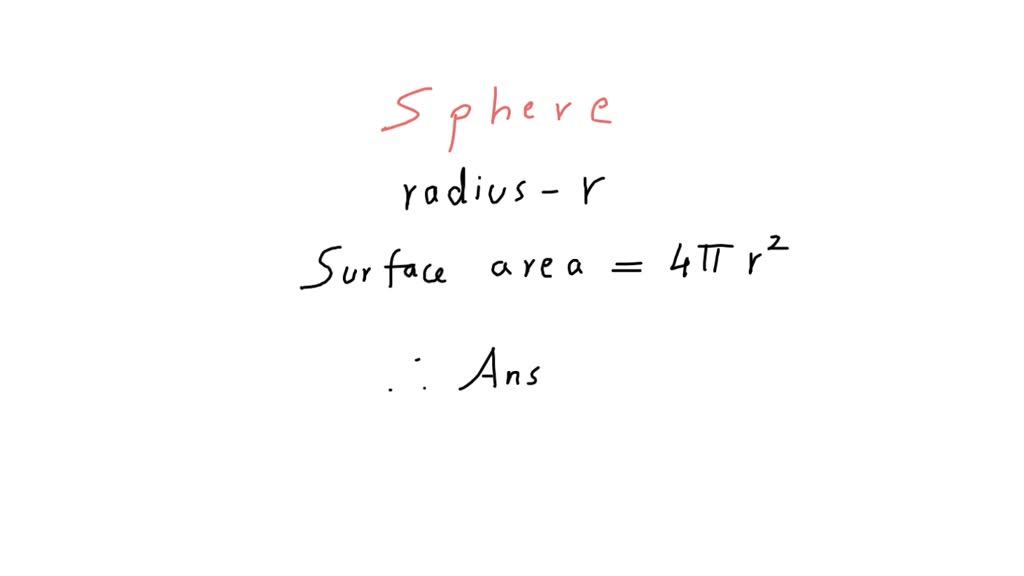 The surface area A of a sphere of radius r is A=4 πr^2. (See Exercise ...