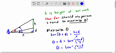 SOLVED:A painting in an art gallery has height h and is hung so that ...