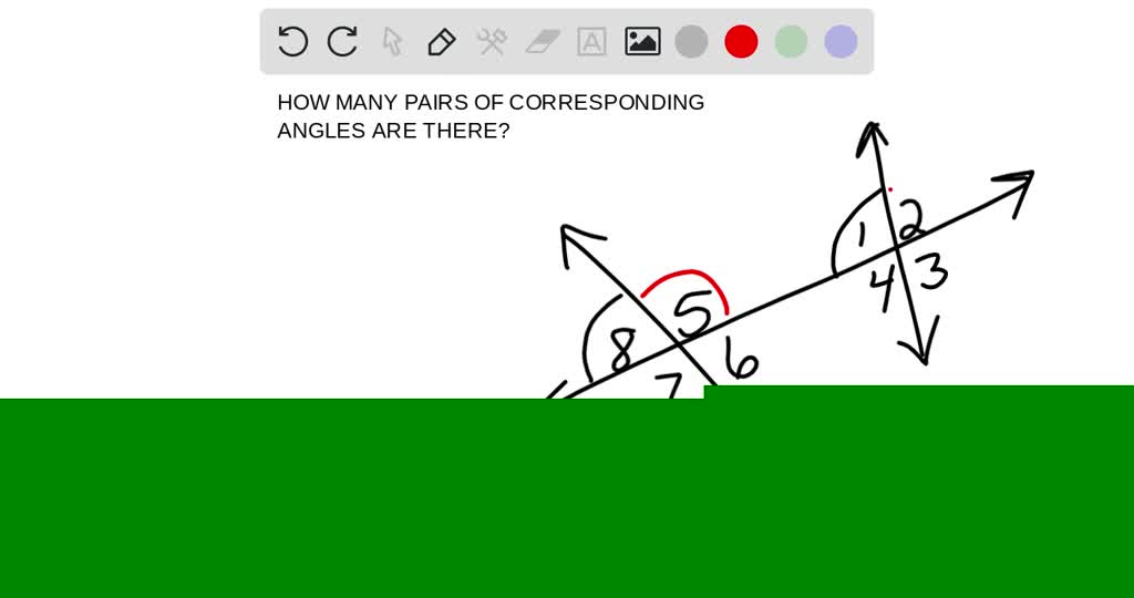 SOLVED:How many pairs of corresponding angles are in the diagram? (F) 2 ...