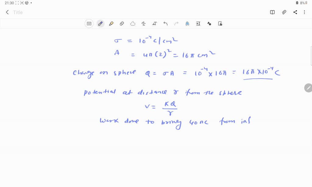 SOLVED:A charged sphere of diameter 4 cm has a charge density of 10^-4 ...