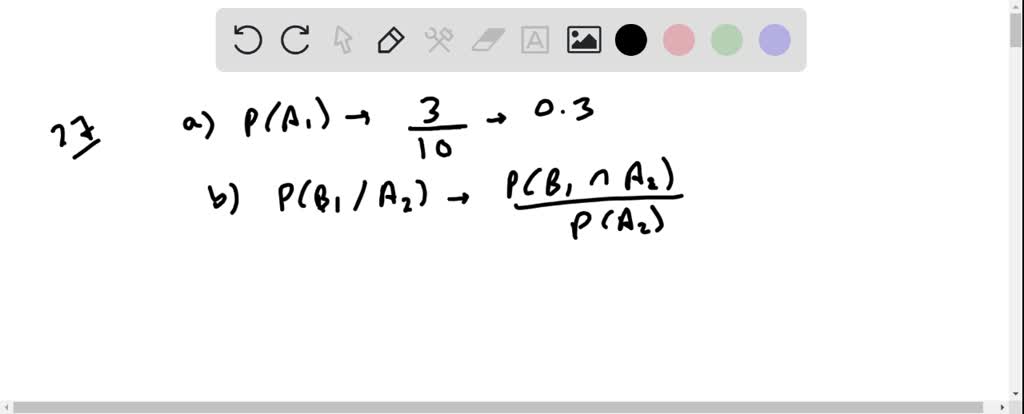 SOLVED:Refer to the following table. a. Determine P(A1). b. Determine P ...