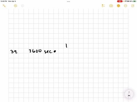 ⏩SOLVED:Convert the units of time. 3600 sec= | Numerade