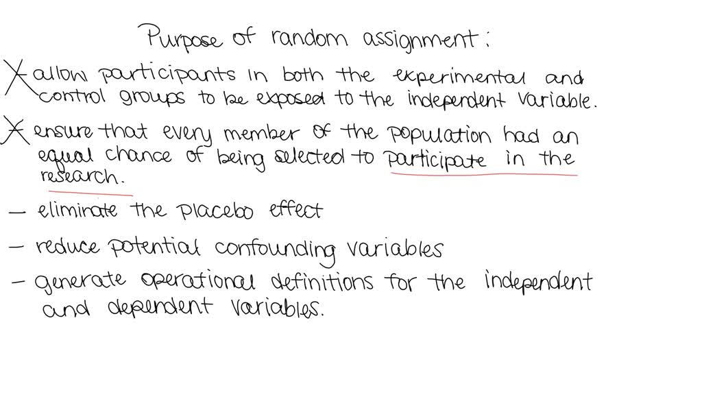⏩SOLVED:The purpose of random is to produce a set of groups that… | Numerade