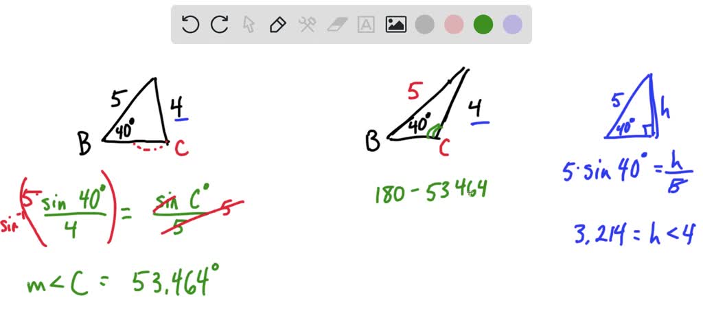SOLVED:Determine whether the given information results in one triangle ...