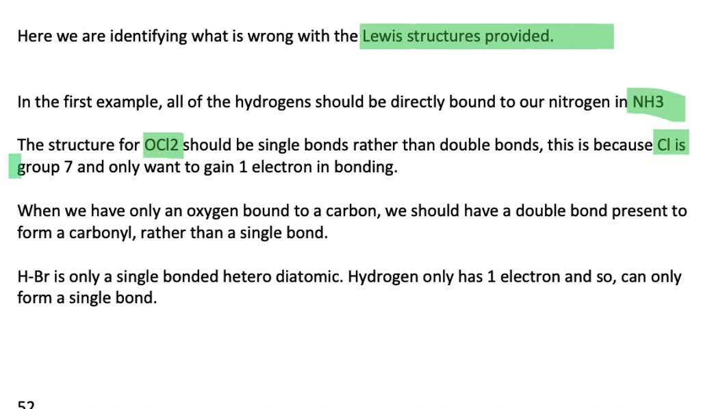 SOLVED:Determine what is wrong with each Lewis structure and write the ...