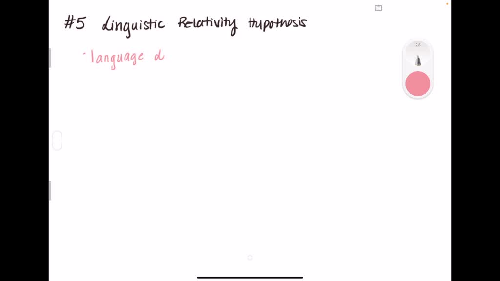 ⏩SOLVED:The hypothesis of linguistic relativity suggests that a ...