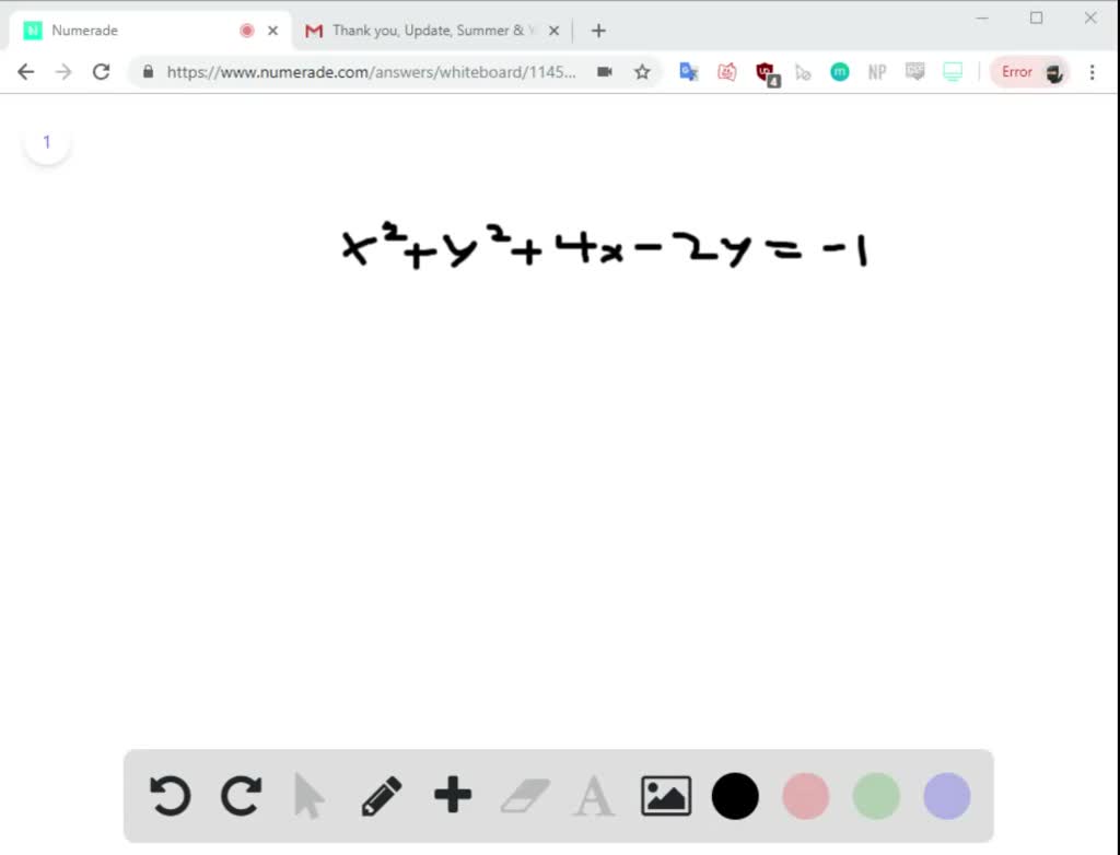 SOLVED x 2 y 2 4 X 2 Y 1 The Equation Of A C 
