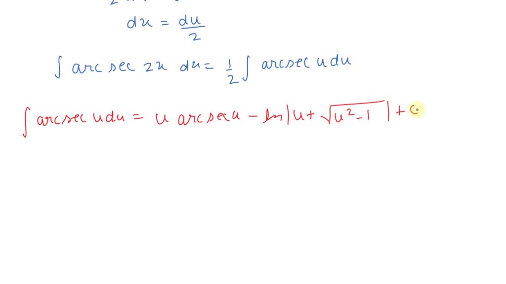 ⏩solved Use Integration Tables To Find The Integral ∫arcsec 2 X D X