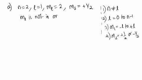 SOLVED:Assign a correct set of four quantum numbers for (a) Each ...