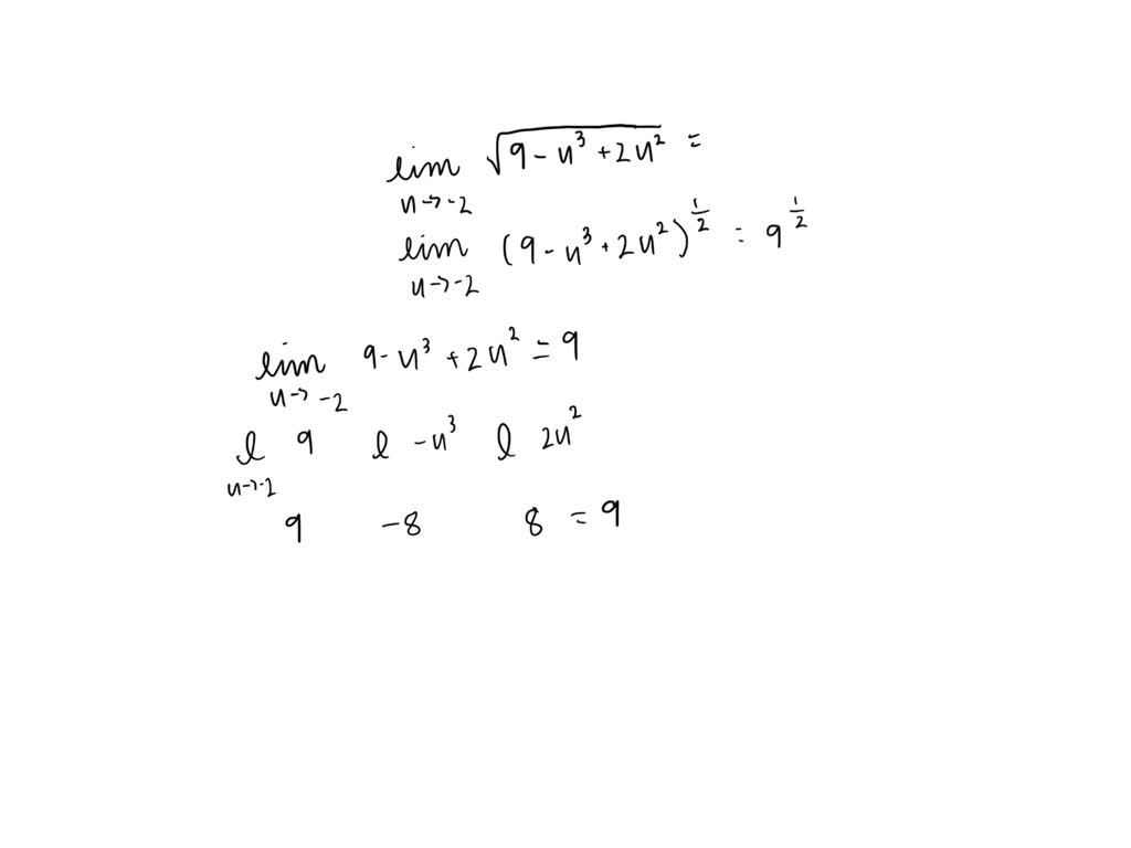 SOLVED:Evaluate the limit and justify each step by indicating the appropriate Limit Law(s). limu ...